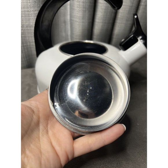 Dansk | Dining | Dansk Gunnar White Tea Pot Kettle Enamel Black Handle ...